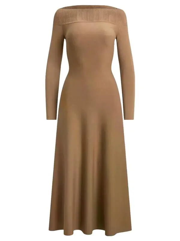 Ralph Lauren Knitted Off-shoulder Midi Dress - Neutrals