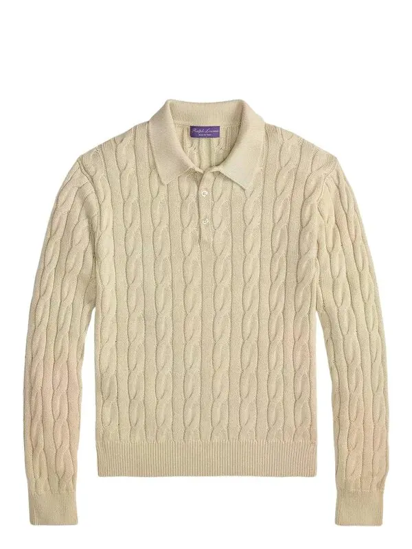 Ralph Lauren Purple Label Cable-knit Polo Sweater - Neutrals