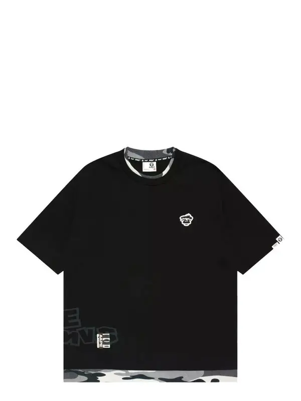 AAPE BY *A BATHING APE® Camouflage-detail Cotton T-shirt - Black