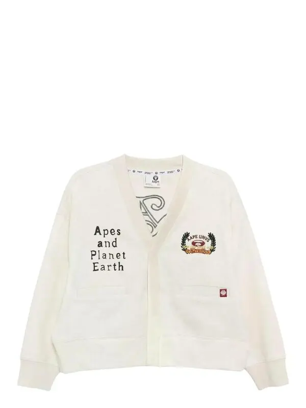A BATHING APE Aape * Logo-embroidered Cardigan - Neutrals