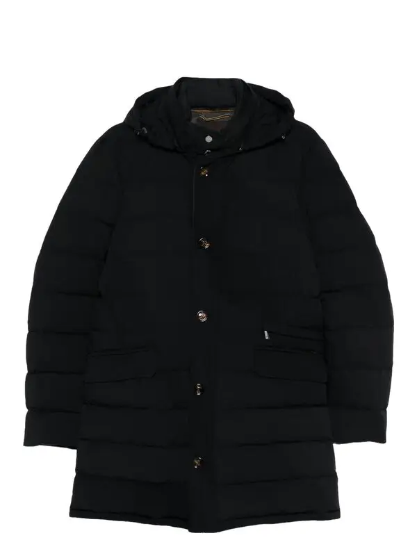 MOORER Hooded Quilted Coat - Blue