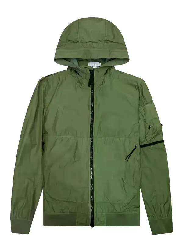 Stone Island Compass-badge Hooded Jacket - Green