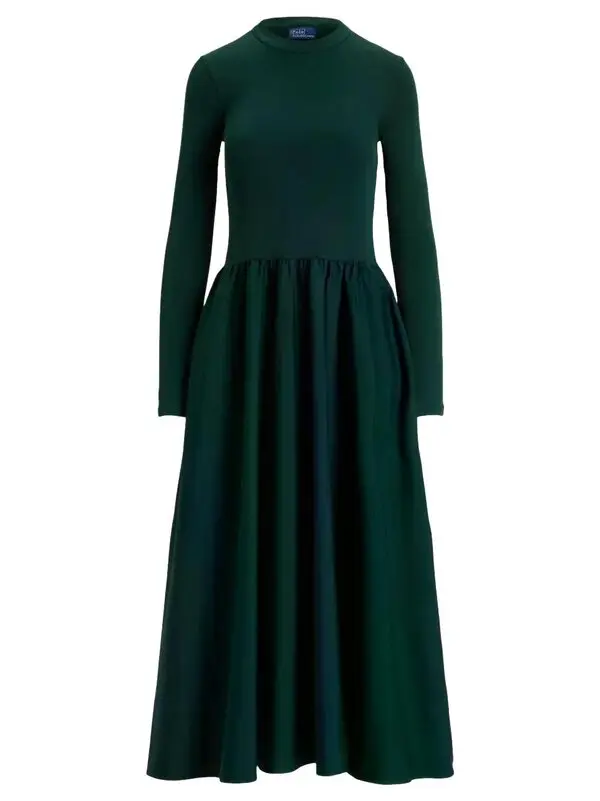 Polo Ralph Lauren Long-sleeve Gathered Midi Dress - Green