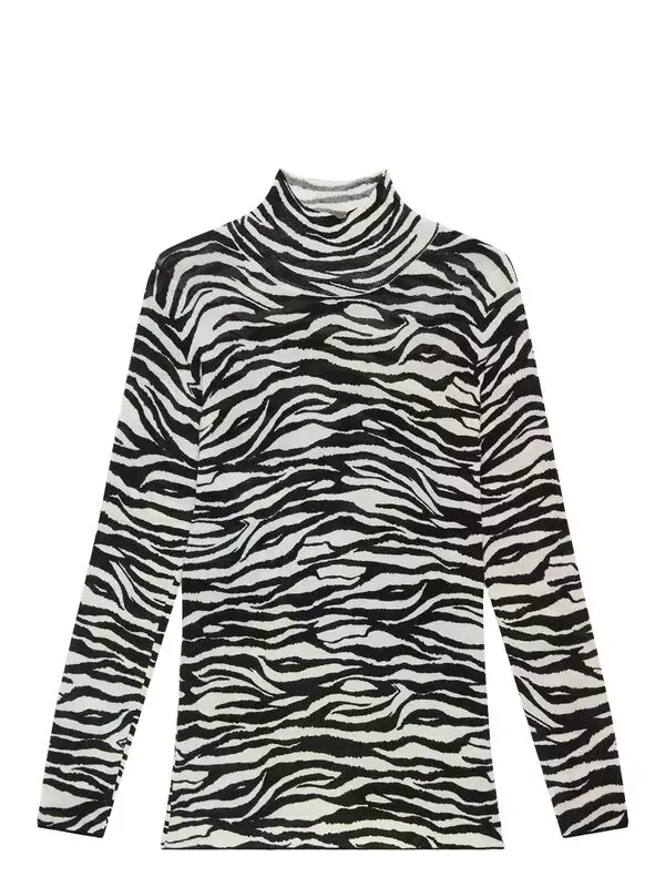 Malìparmi Zebra-print Mock-neck Top - White