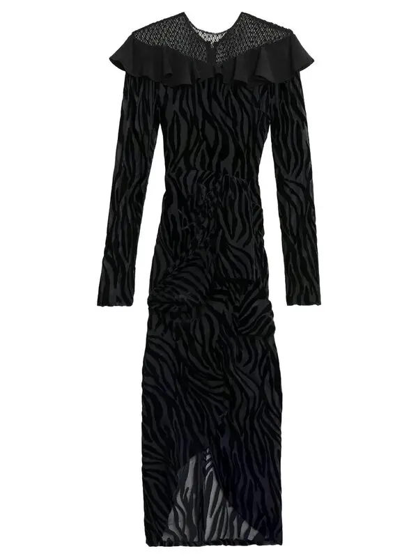 Isabel Marant Zebra-print Asymmetric Dress - Black