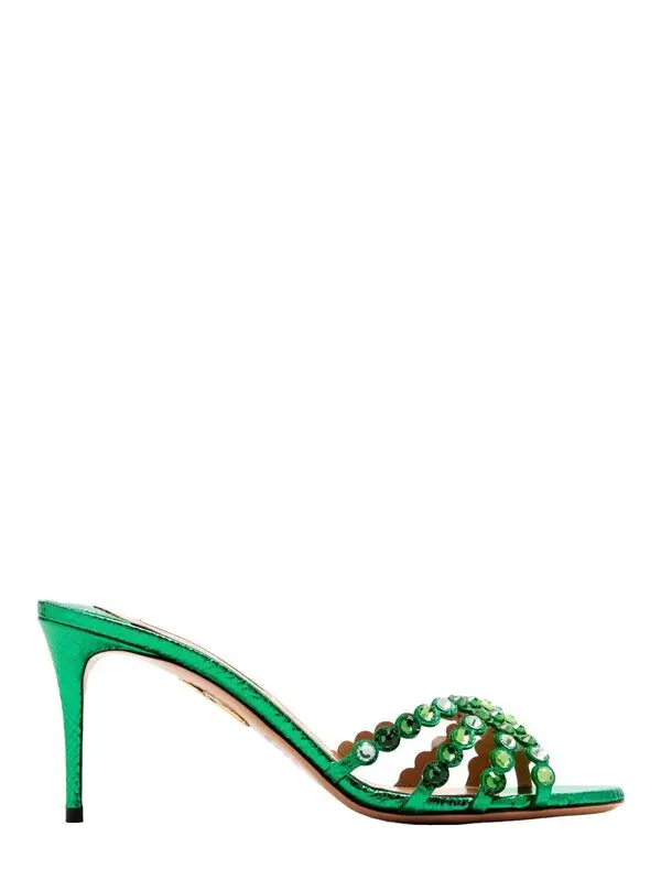 AQUAZZURA Crystal-embellished Strappy Sandals - Green