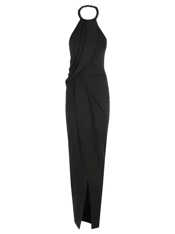 Amen Draped Halterneck Dress - Black