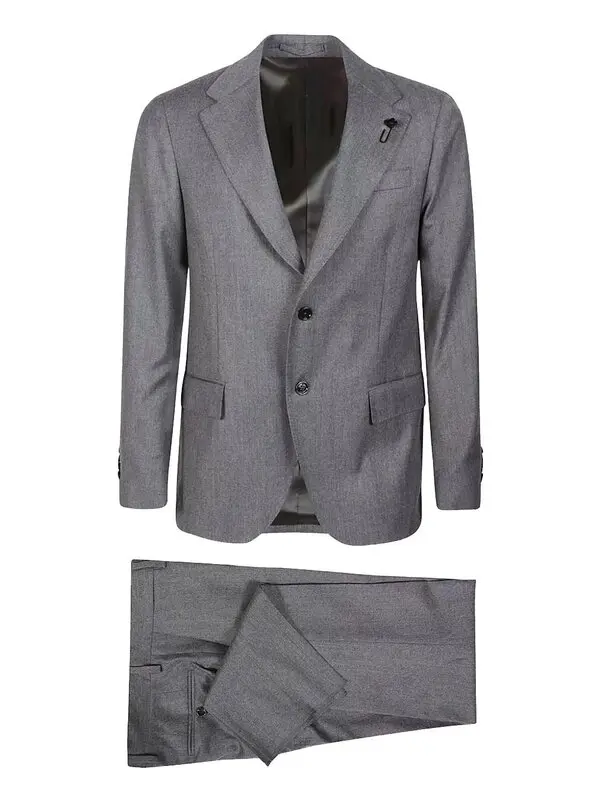 LARDINI Buttoned Wool Suit - Grey