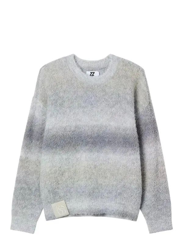 Izzue Striped Pullover Sweater - Grey