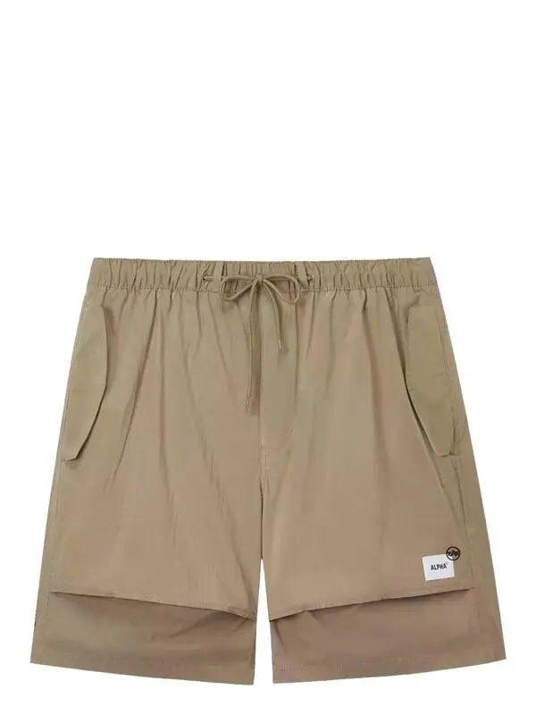 Alpha Industries Logo-patch Shorts - Neutrals
