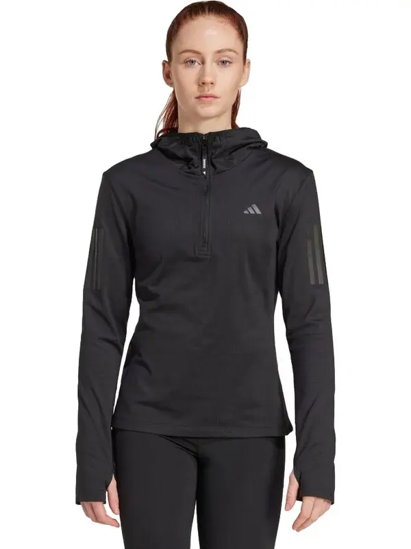 Adidas Own The Run Winterized Hooded Half-zip - Black