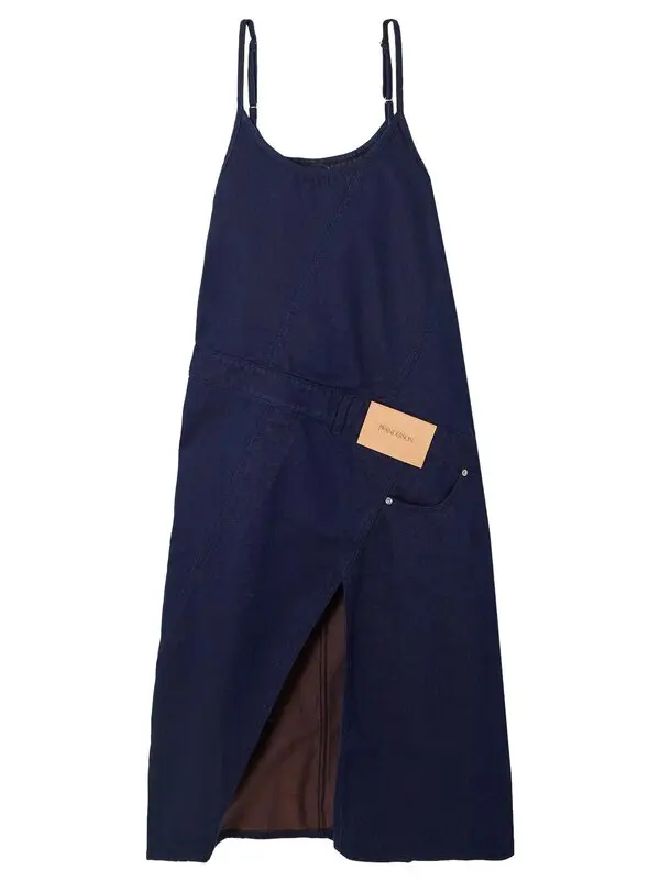 JW Anderson Appliquéd Denim Midi Dress - Blue
