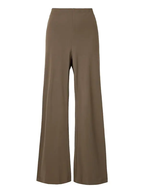 Staud Stroll Crepe Flared Pants - Brown