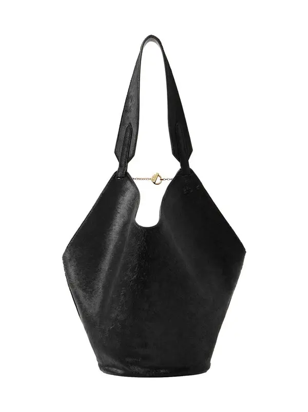 Khaite Lotus Small Leather Tote - Black