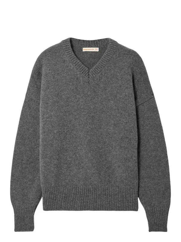 Daughter Balla Wool V-neck Sweater - Gray