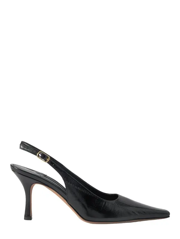 EMME PARSONS Elana Textured-leather Slingback Pumps - Black