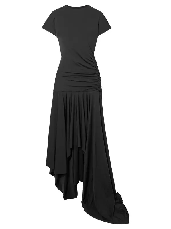 MAYGEL CORONEL Cardozo Ruched Asymmetric Dress - Black