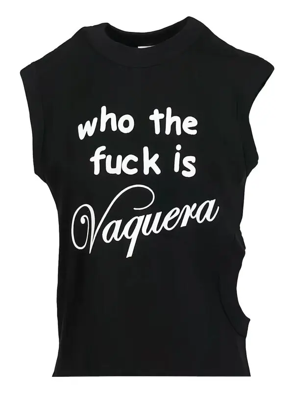 Vaquera Cut-out Tank Top - Black