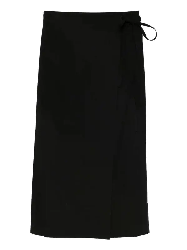 DUNST Wrap-tie Midi Skirt - Black