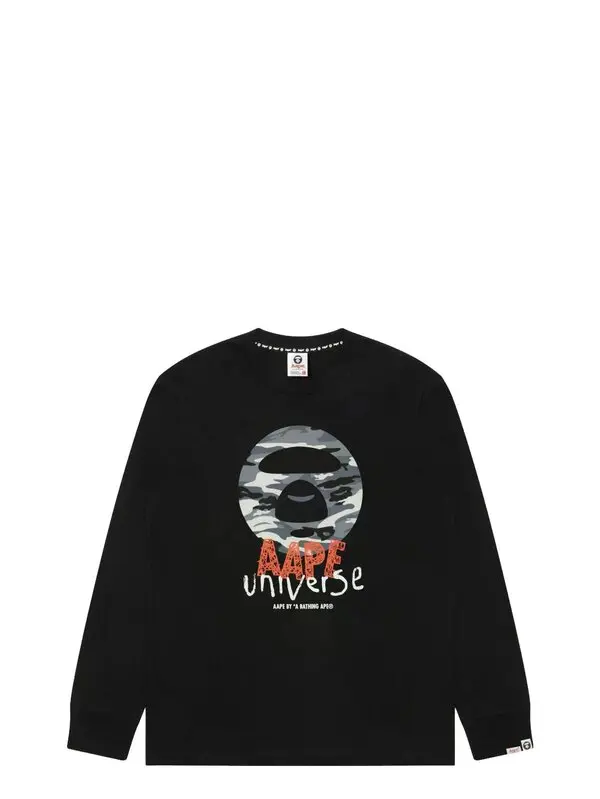 AAPE BY *A BATHING APE® Long-sleeve Crew-neck Sweatshirt - Black