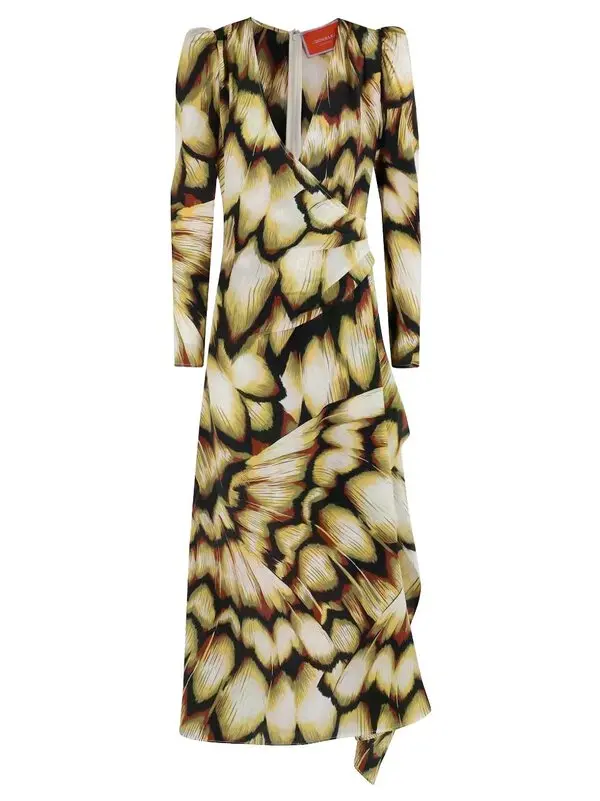 La DoubleJ Monarch Abstract-print Maxi Dress - Neutrals
