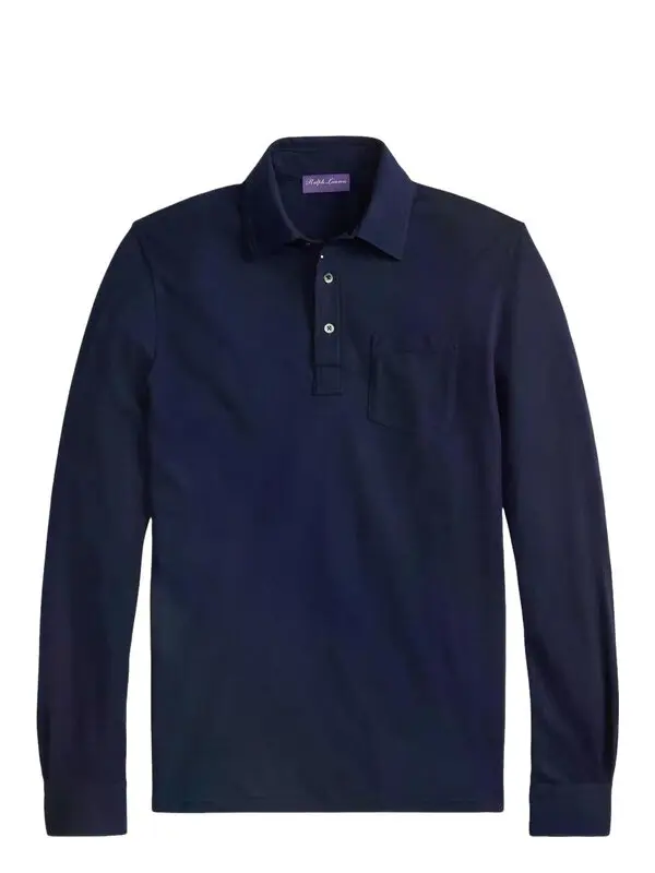 Ralph Lauren Purple Label Patch-pocket Polo Shirt - Blue