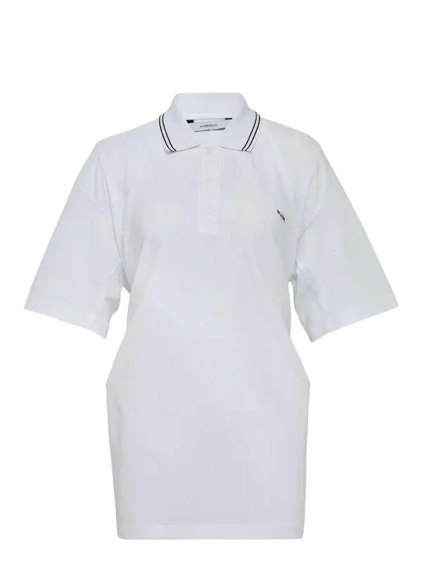 PUSHBUTTON Wrap-design Polo Top - White