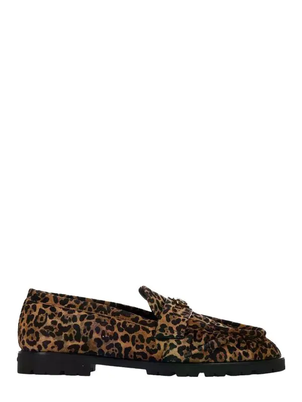Pinko Leopard-print Loafers - Brown