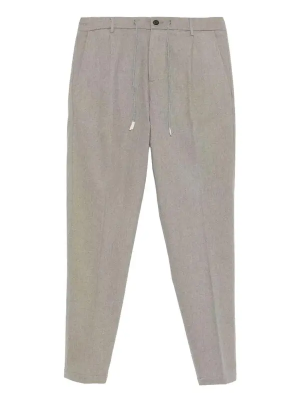 Eleventy Pleated Drawstring Trousers - Grey