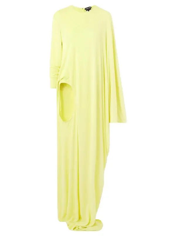 TOM FORD Asymmetric Crepe-jersey Gown - Yellow