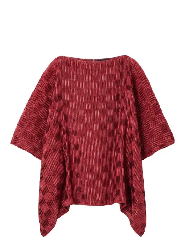 DIMA AYAD Plissé-satin Blouse - Burgundy