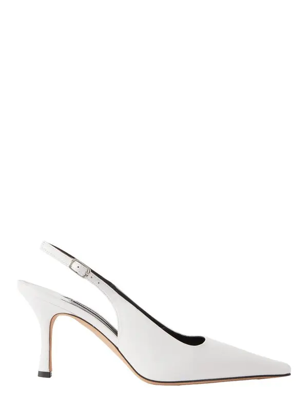EMME PARSONS Elana Leather Slingback Pumps - Ivory