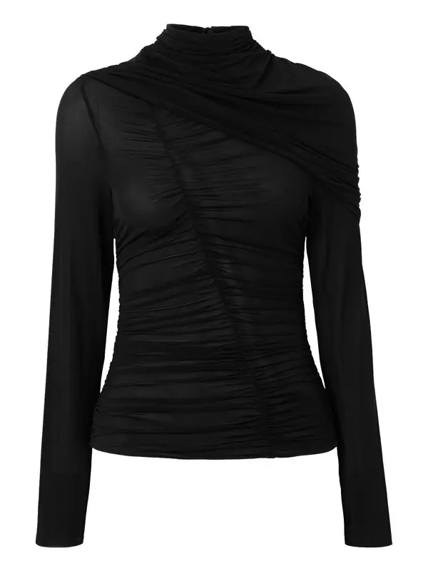 Magda Butrym Cape-effect Stretch-chiffon Blouse - Black