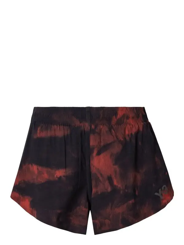 Adidas Originals By Alexander Wang Y-3 Printed Crinkled-shell Shorts - Red