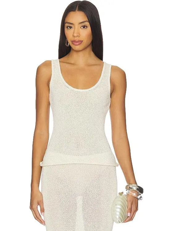 ASTA RESORT Ana Top - Ivory Sequin