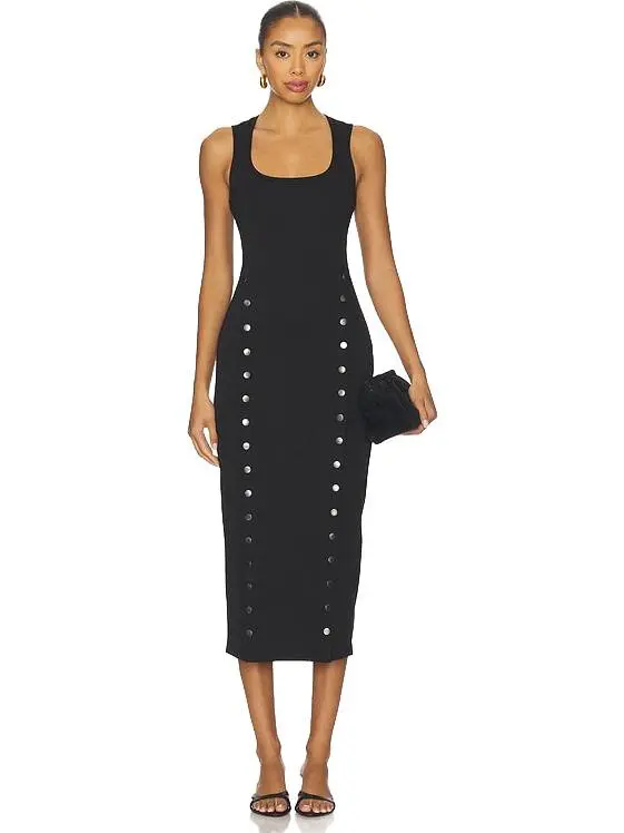 Fleur Du Mal Scooped Neck Undo Me Dress - Black