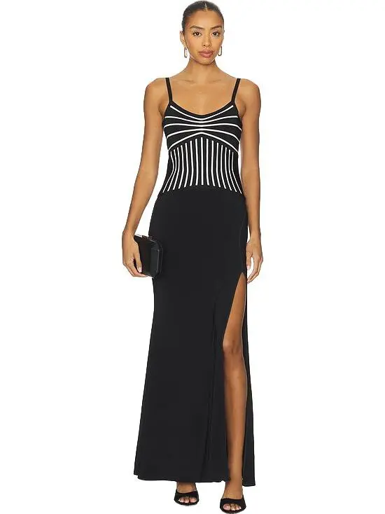 Herve Leger The Ophelia Gown - Blk Alab Cmb