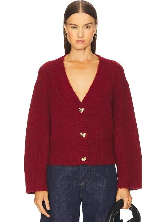 Blanknyc Cropped Cardigan - Crimson Crest
