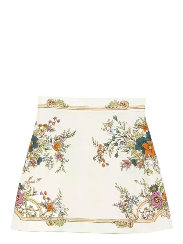 ALEMAIS Floral-print Mini Skirt - Neutrals