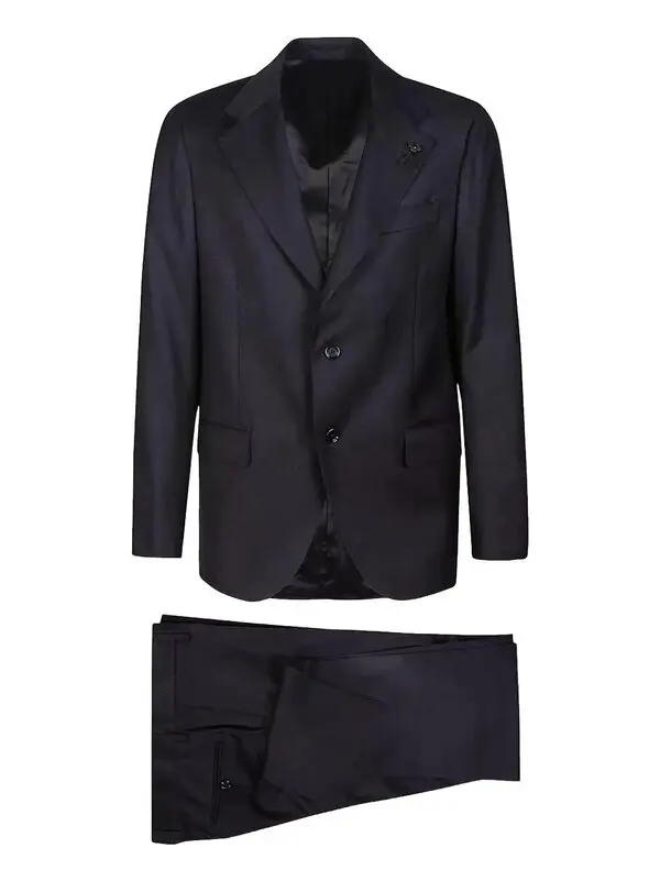 LARDINI Two-button Wool Suit - Blue
