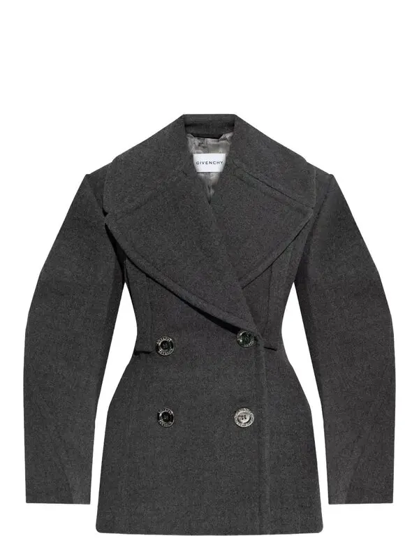 Givenchy Cocoon Pea Coat - Grey