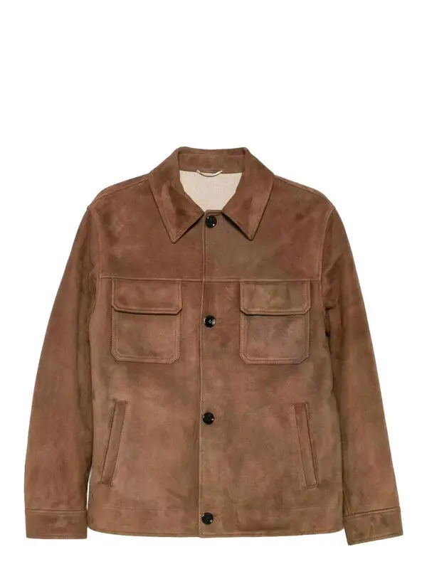 LARDINI Button-fastening Flap-pocket Jacket - Brown
