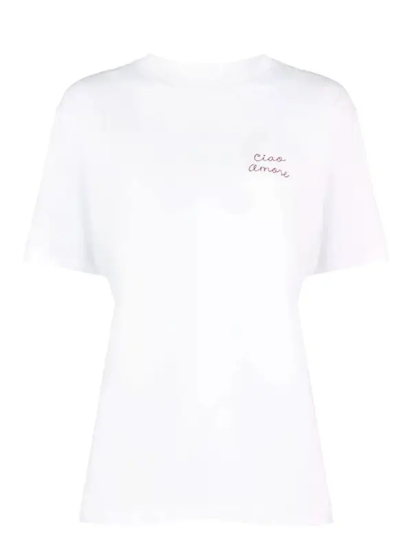 Giada Benincasa Embroidered Cotton T-shirt - White