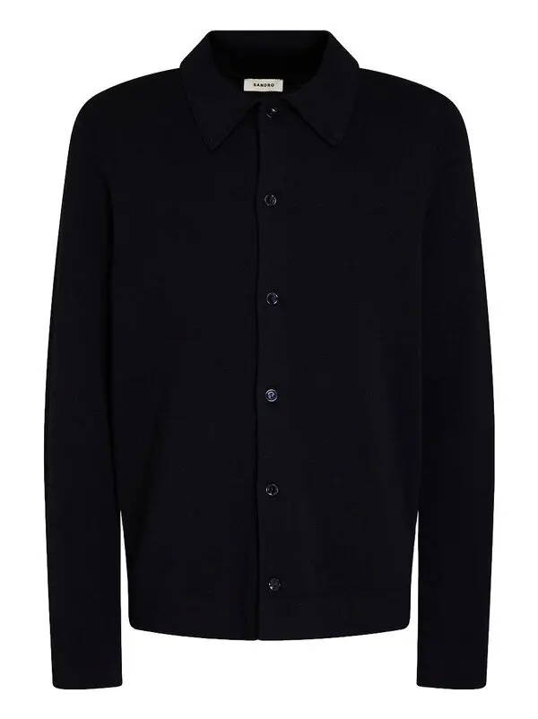 Sandro Wool-blend Cardigan - Midnight Blue