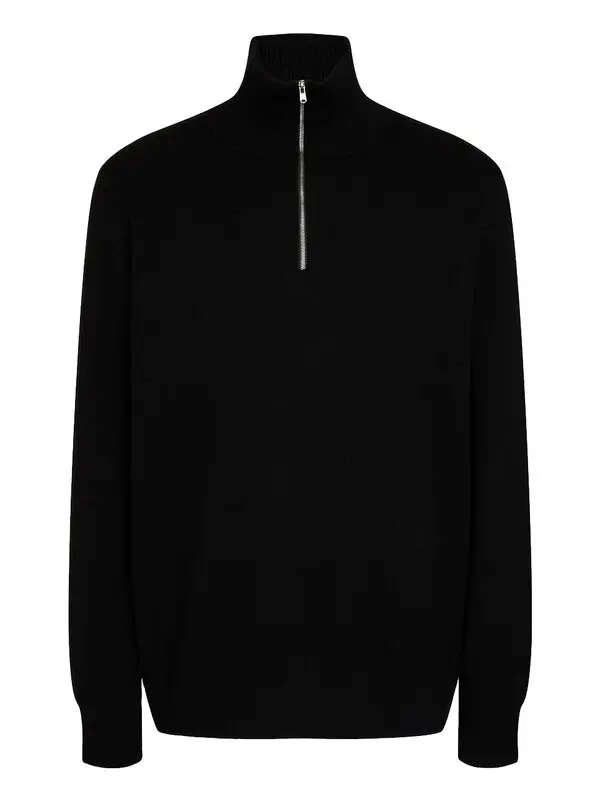 Sandro Knitted Half-zip Sweater - Black