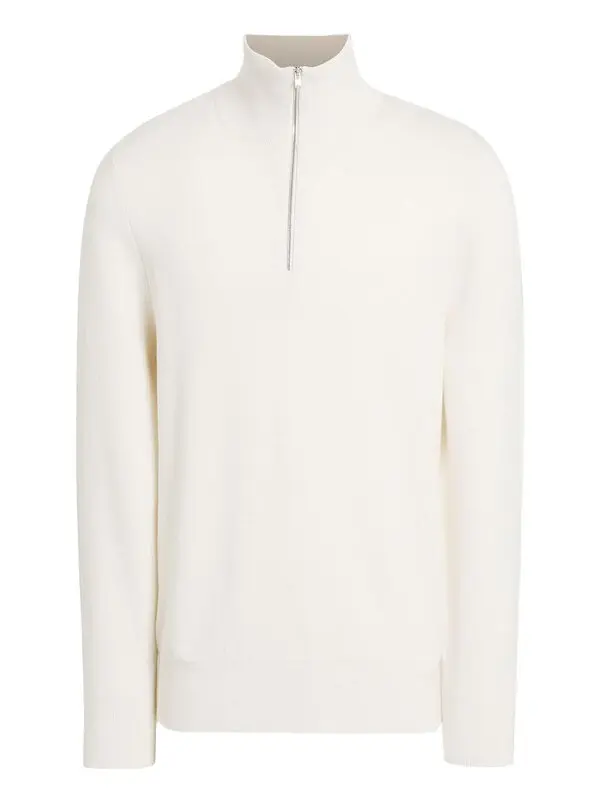 Sandro Knitted Half-zip Sweater - Ecru