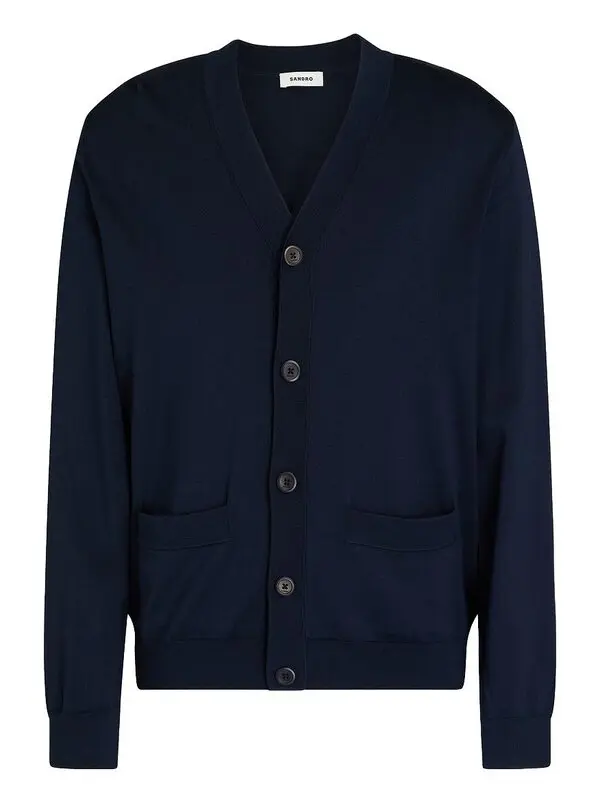 Sandro Knitted Cardigan - Midnight Blue