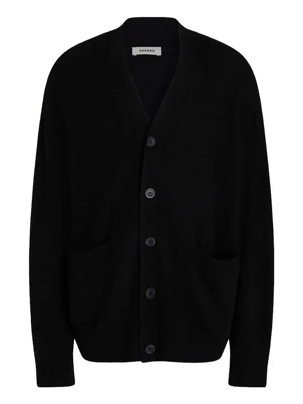 Sandro Wool Cardigan - Black