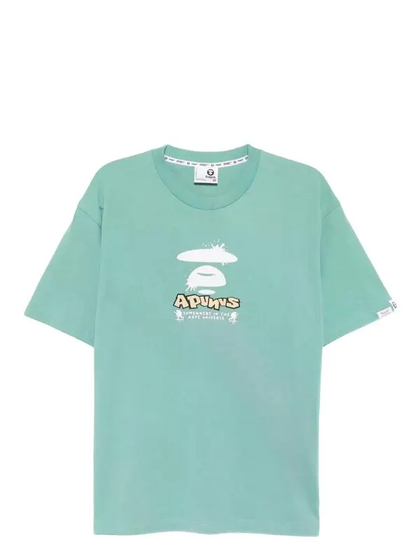 AAPE BY *A BATHING APE Logo-print T-shirt - Blue