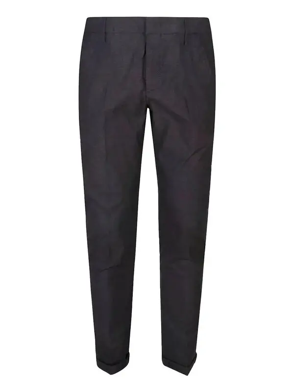 DONDUP Cuffed Cotton Trousers - Black